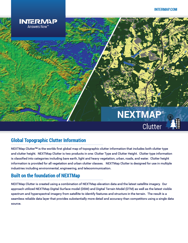 NEXTMap Data Sheets | Intermap