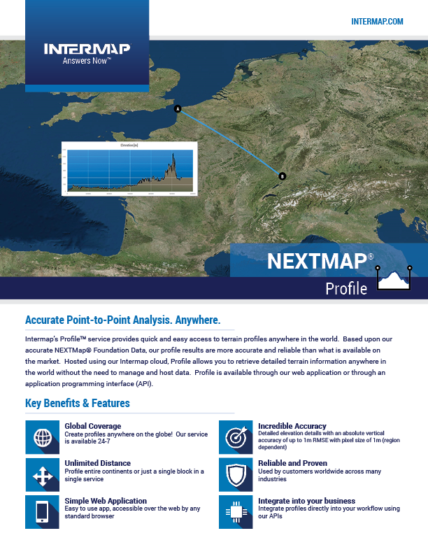 NEXTMap Data Sheets | Intermap