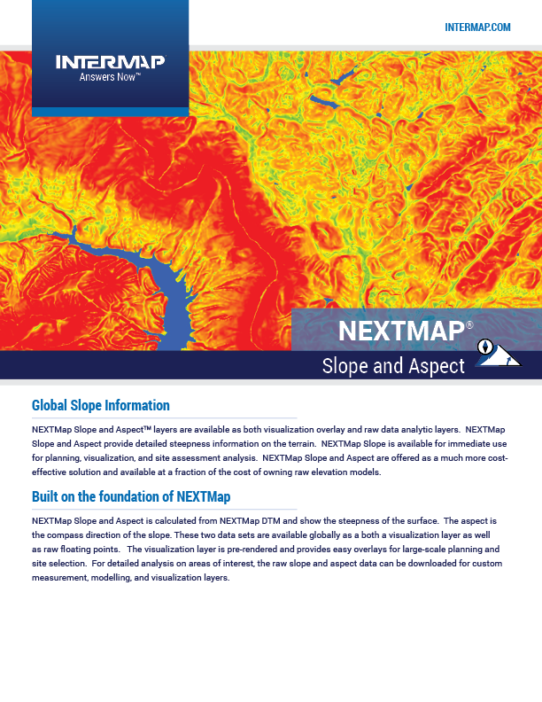 NEXTMap Data Sheets | Intermap